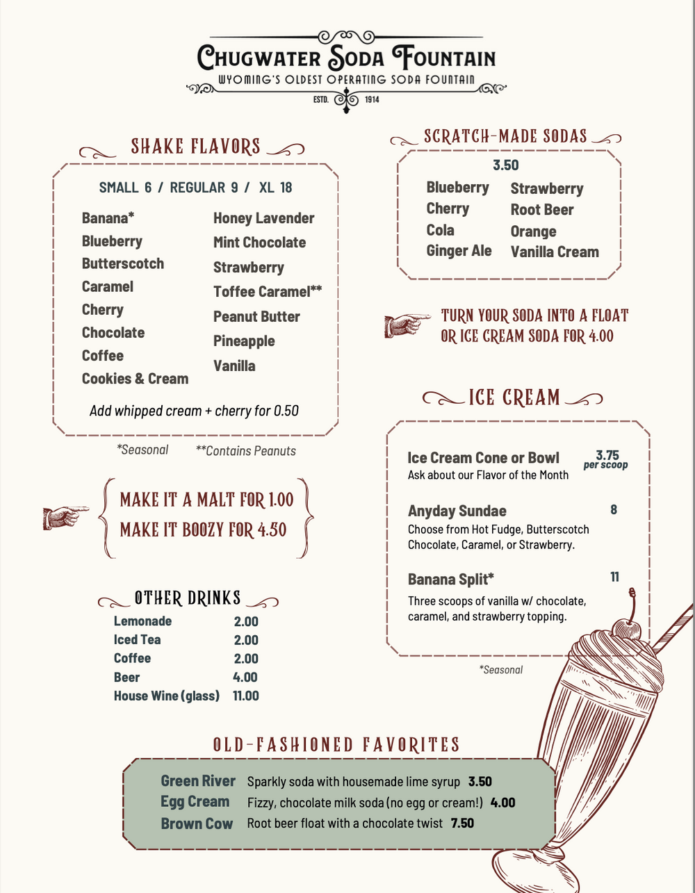 Menu – Chugwater Soda Fountain