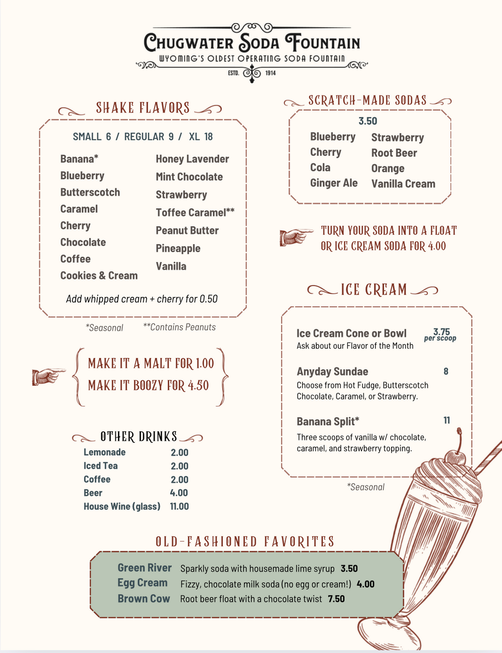 Menu – Chugwater Soda Fountain